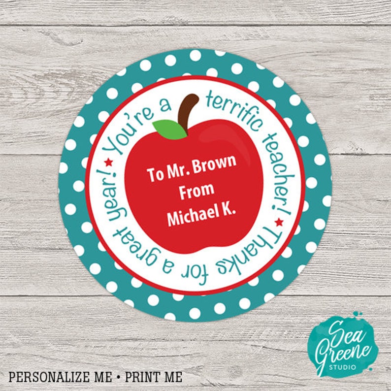 Personalized Teacher Gift Tag | Printable Thank You (PDF) - Etsy