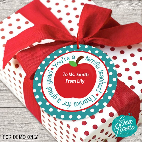Personalized Teacher Gift Tag Printable Thank You Pdf Etsy