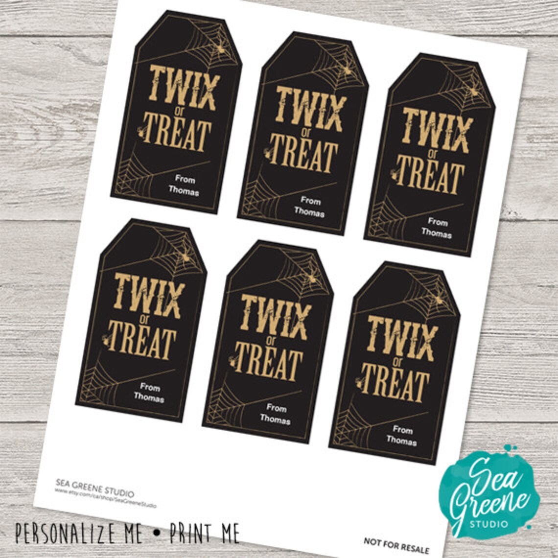 Printable and Personalized Halloween Tags | Twix or Treat Tags ...