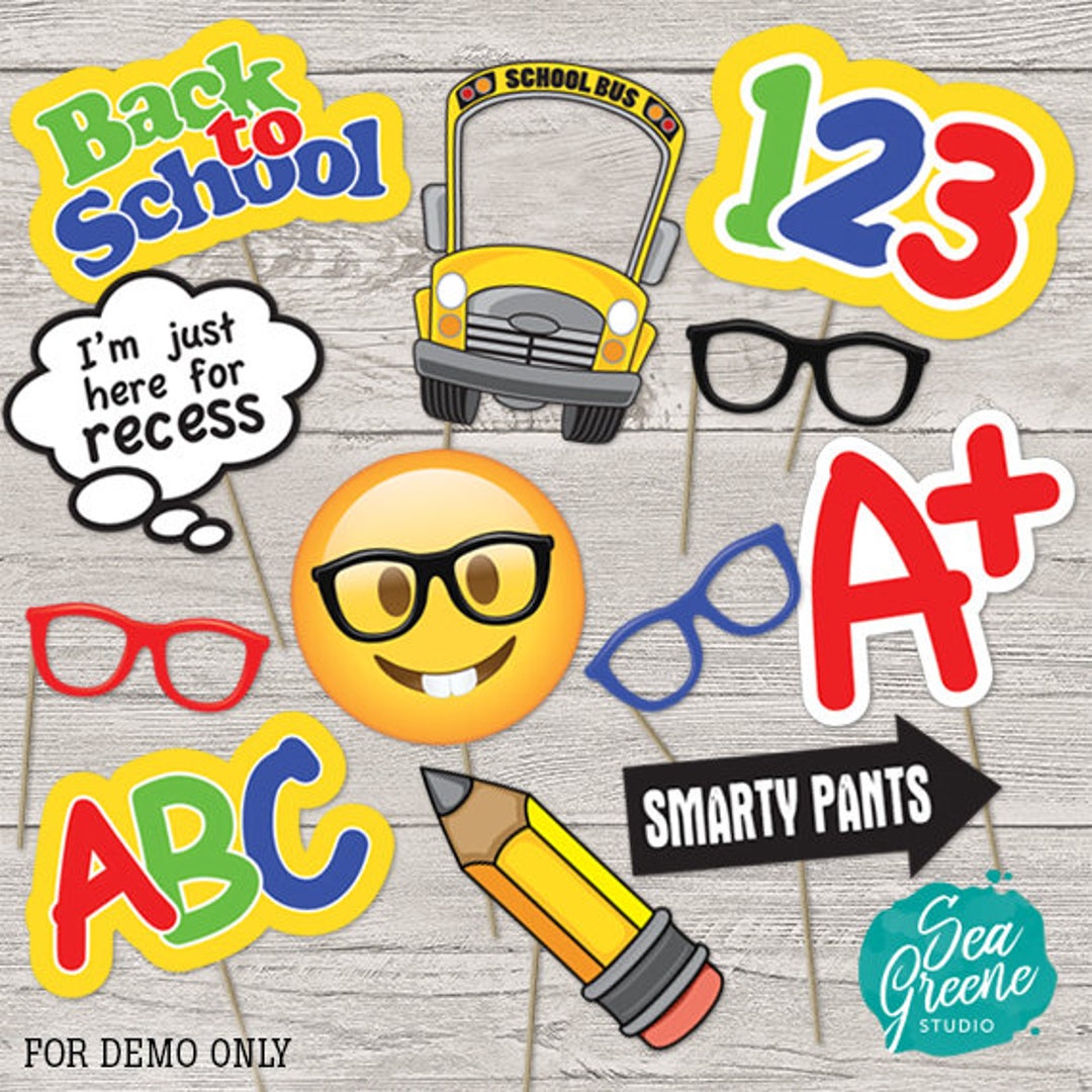 Back to School Printable Photo Booth Props | First Day of School Sign ...