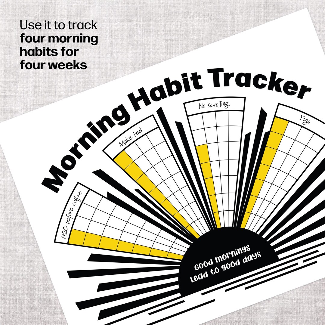 Morning Habit Tracker Printable – Weekly Goal Planner (PDF Download 8 ...
