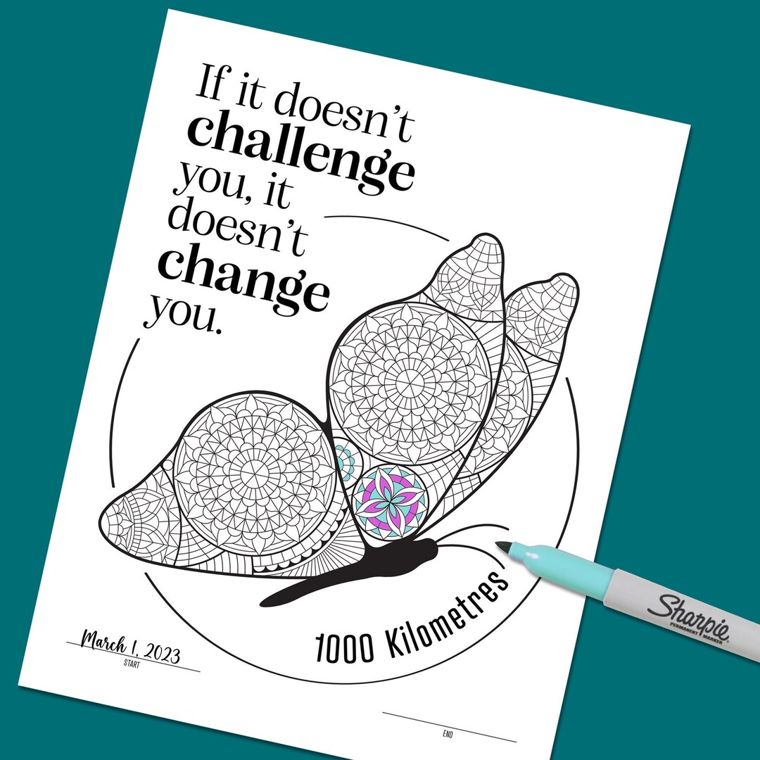 1000KM Tracker | 1000KM Printable Tracker | 1000KM Distance Challange ...