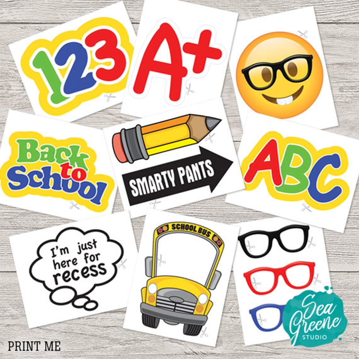 Back to School Printable Photo Booth Props First Day of - Etsy