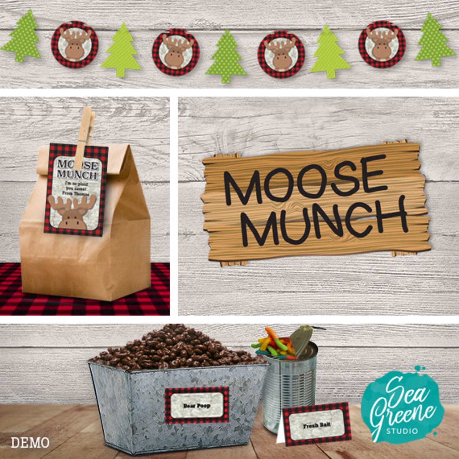 Moose Munch Popcorn Bar Printable Kit Lumberjack Party - Etsy Canada