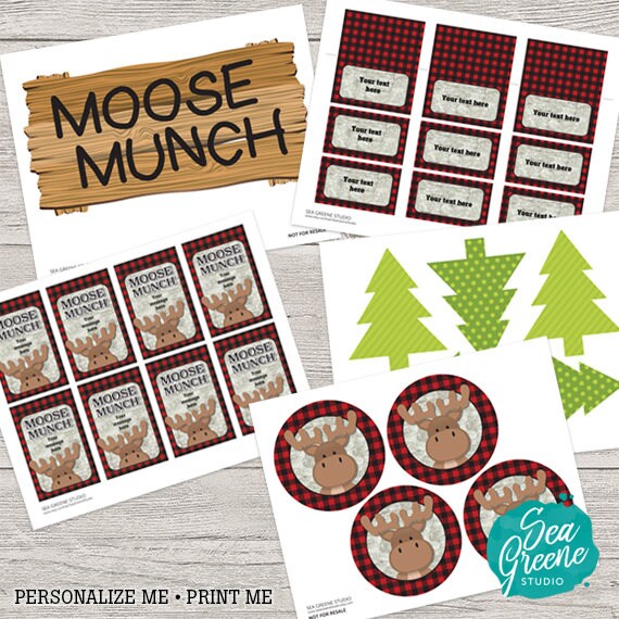 Moose Munch Popcorn Bar Kit: Lumberjack Party Favors (PDF) - Etsy