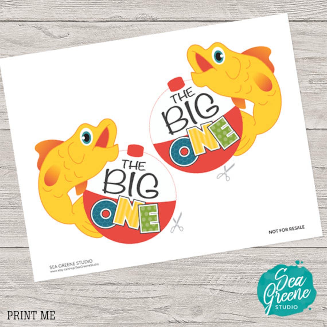 The Big One Cake Topper Printable | 1st Birthday Cake Topper | Fish ...