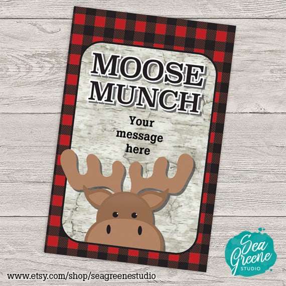 Moose Munch Popcorn Bar Kit: Lumberjack Party Favors (PDF) - Etsy