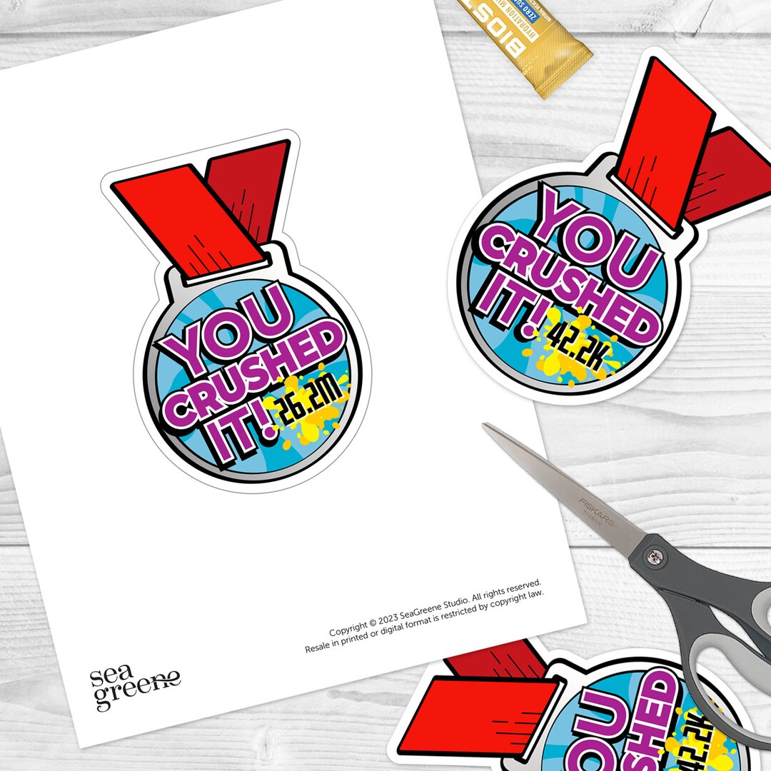 Printable Running Gift Tags. Race Medal Gift Tags for Marathon, Half ...