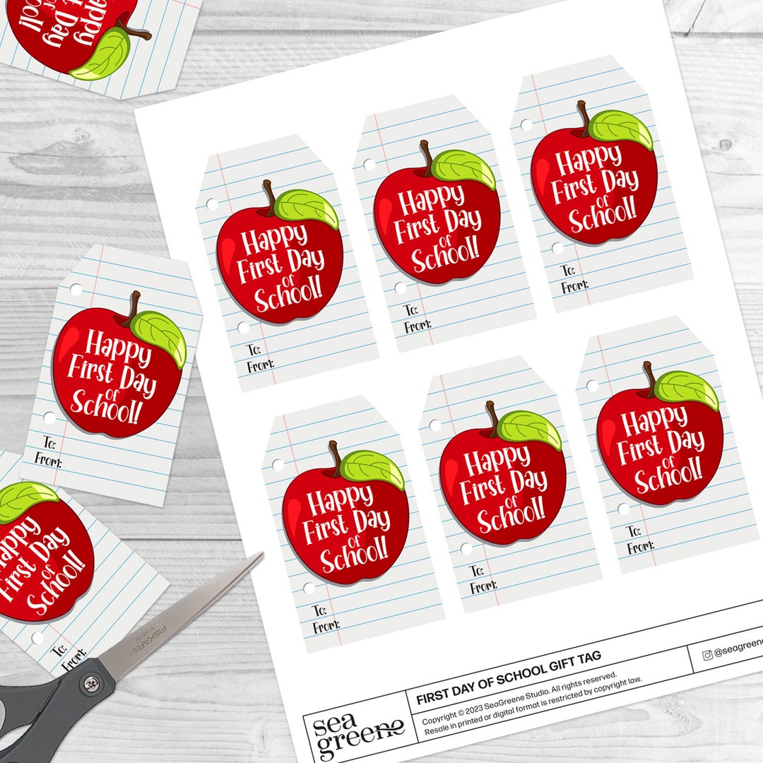 Printable First Day of School Gift Tags for Students or Teachers - Etsy