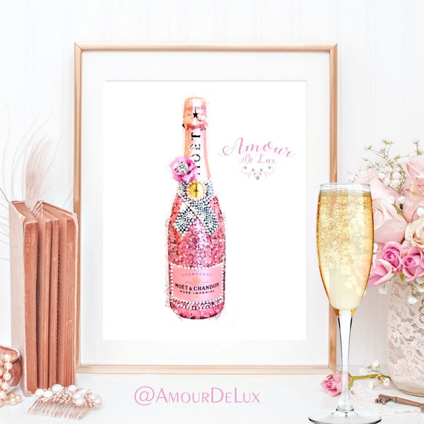 Champagne Print - Etsy