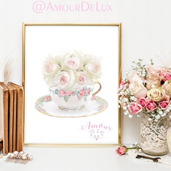 Pink Flower Tea Cup - Etsy