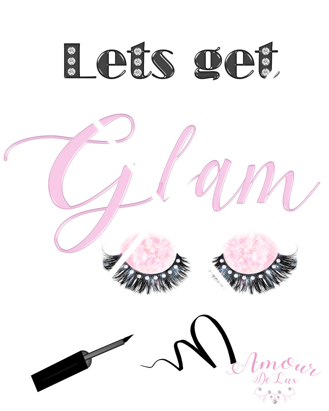 Glam, Lashes, Makeup, Lover, MUA, Vanity, Eyelash Print, Makeup Art ...