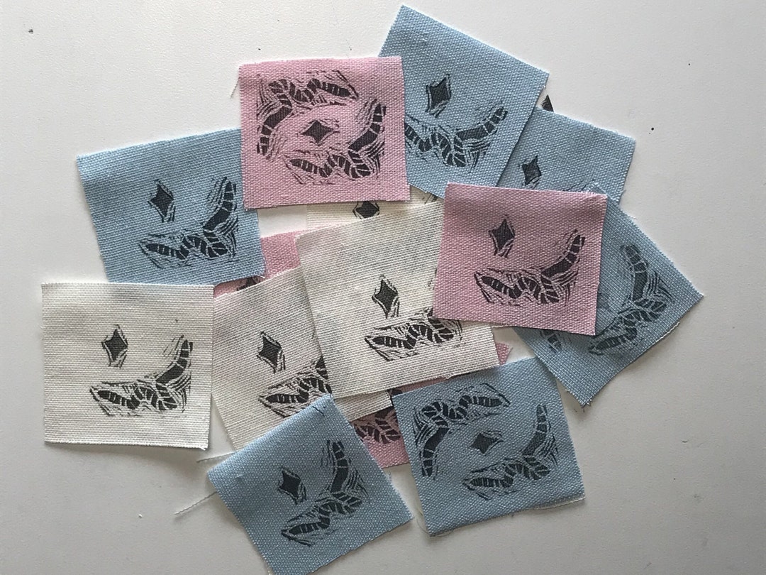 Gacha Worm Patch Tag or Label Handprinted Blockprint Scrap Patches ...