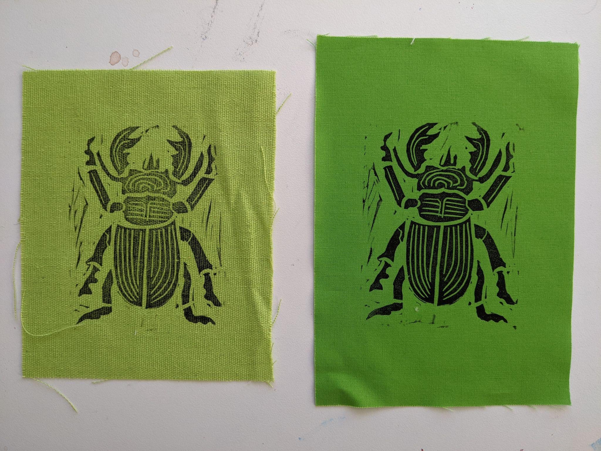 Beetle Patch - Handprinted Blockprint Patches - Linen or Quilting ...