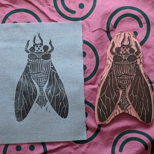 Cicada Patch - Made to Order - Handprinted Blockprint Patches ...