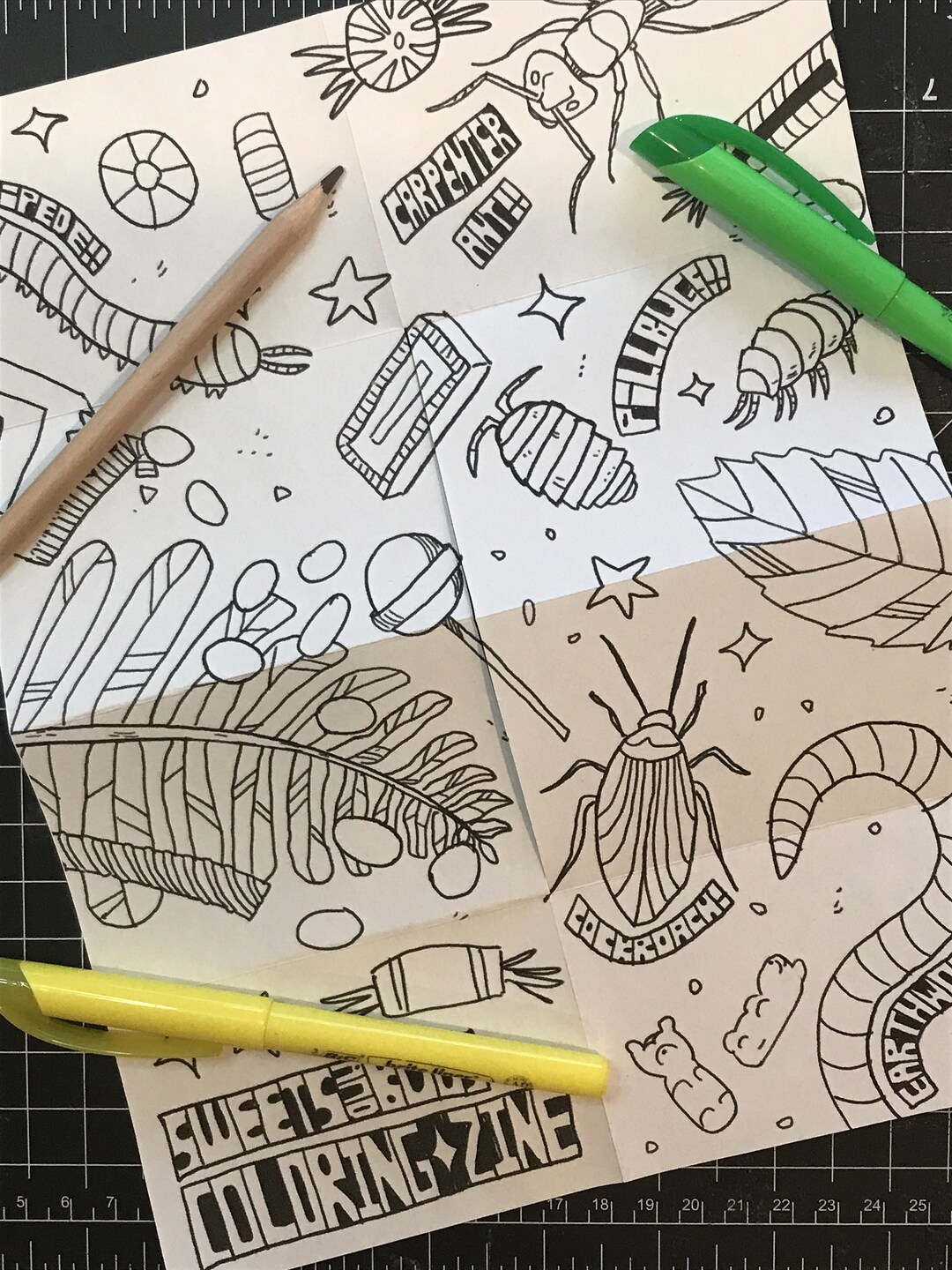 Digital Download - Sweets & Bugs Coloring Sheet - Etsy