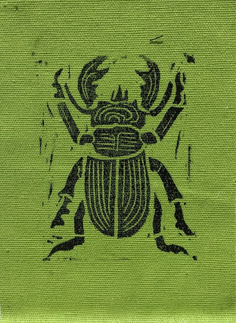 Beetle Patch Handprinted Blockprint Patches Linen or Quilting Cotton ...