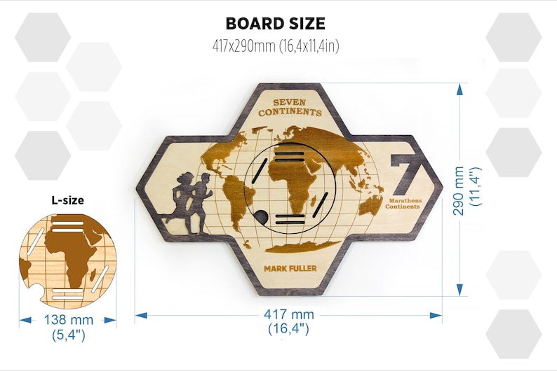 Seven Continents Club Finisher Medal Display Holder With Full ...