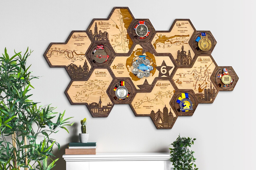 Six Star World Marathon Majors Finisher Medal Display Holder - Etsy