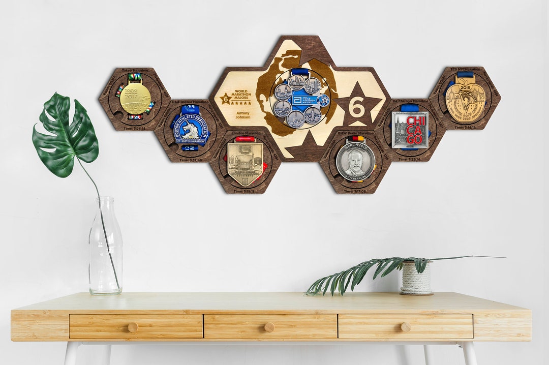 World Marathon Majors Finisher Medal Display Holder With Full - Etsy