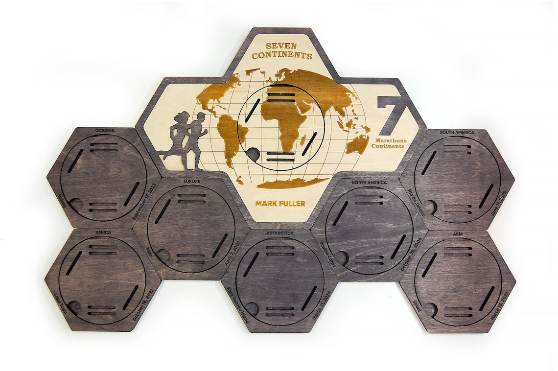 Seven Continents Club Finisher Medal Display Holder With Full ...