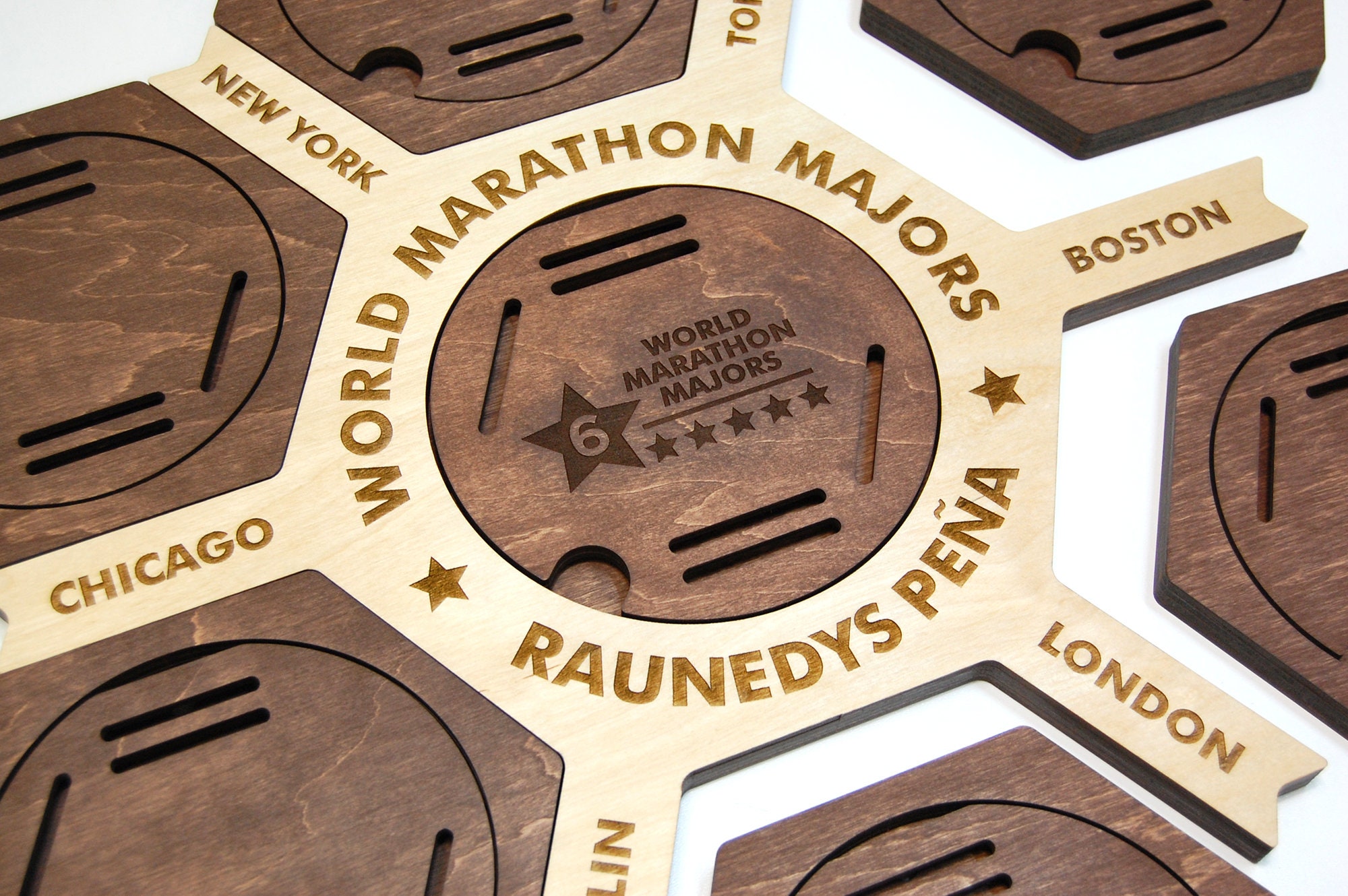 World Marathon Majors Finisher Medal Display Holder Six Star - Etsy ...