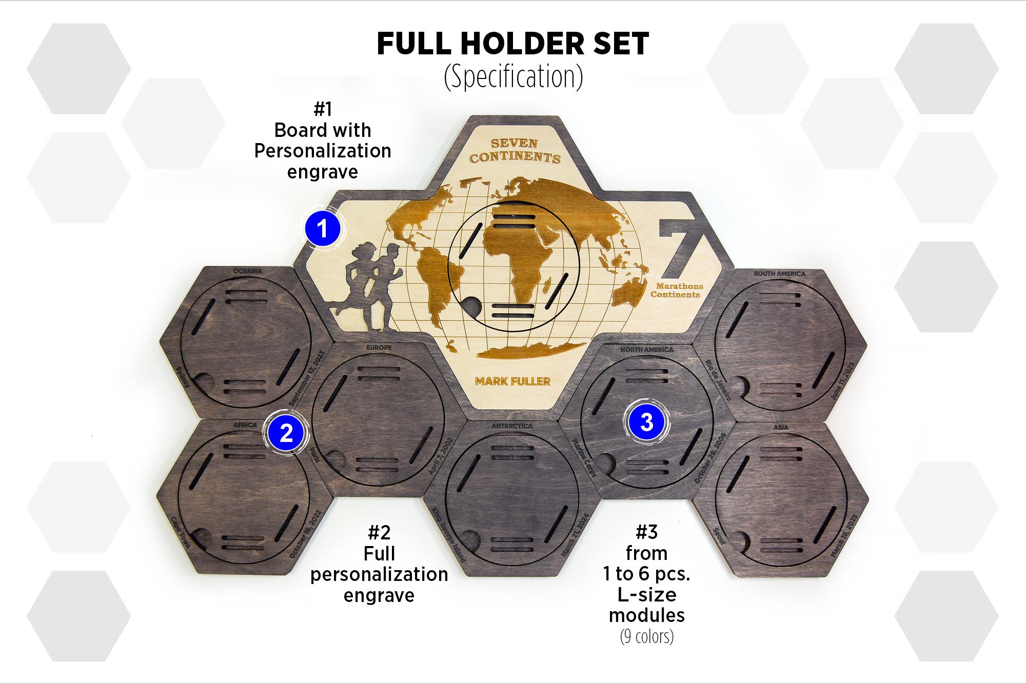 Seven Continents Club Finisher Medal Display Holder With Full ...