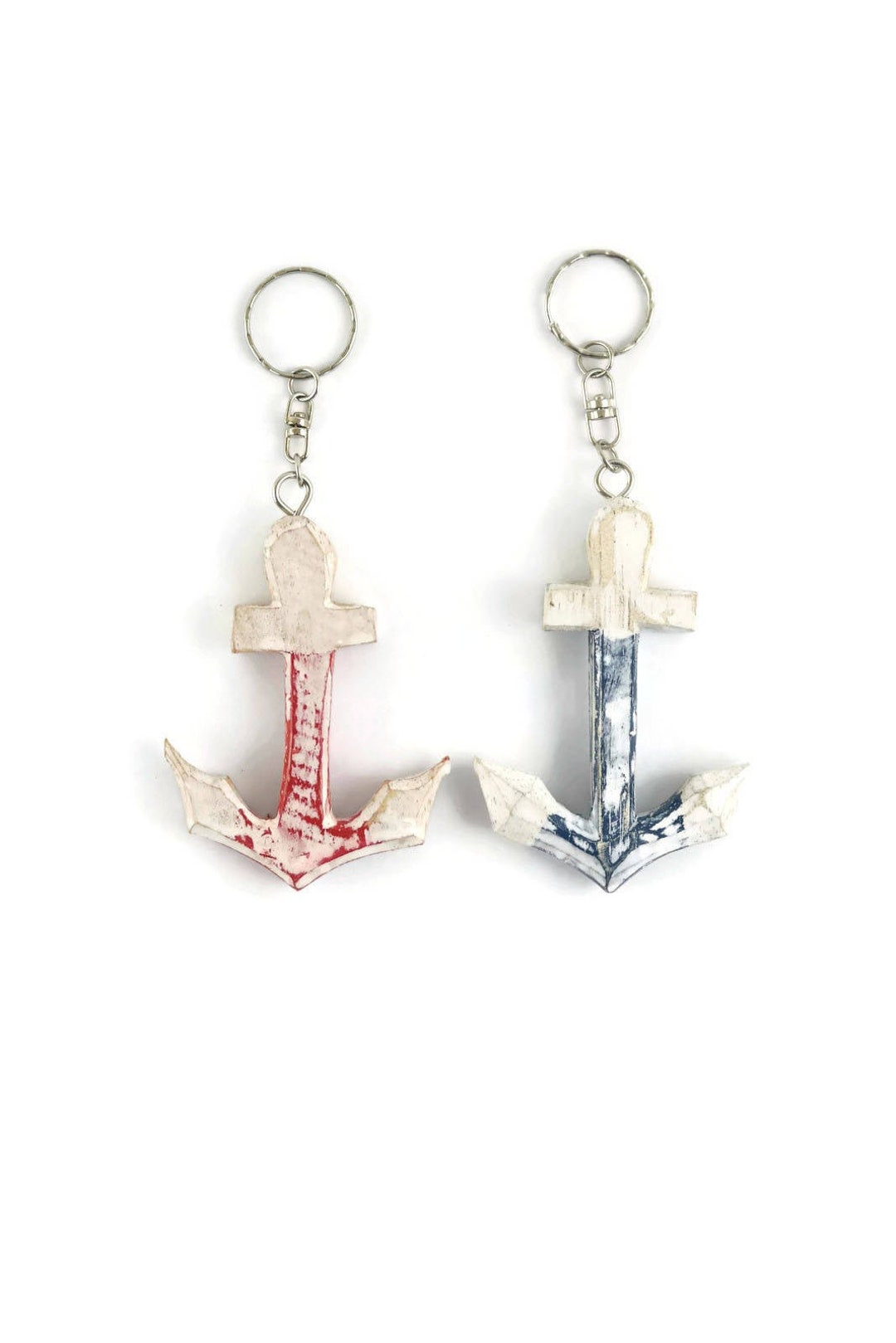 Handcrafted Wood Anchor Keychain: Nautical Boat Key Holder - Etsy