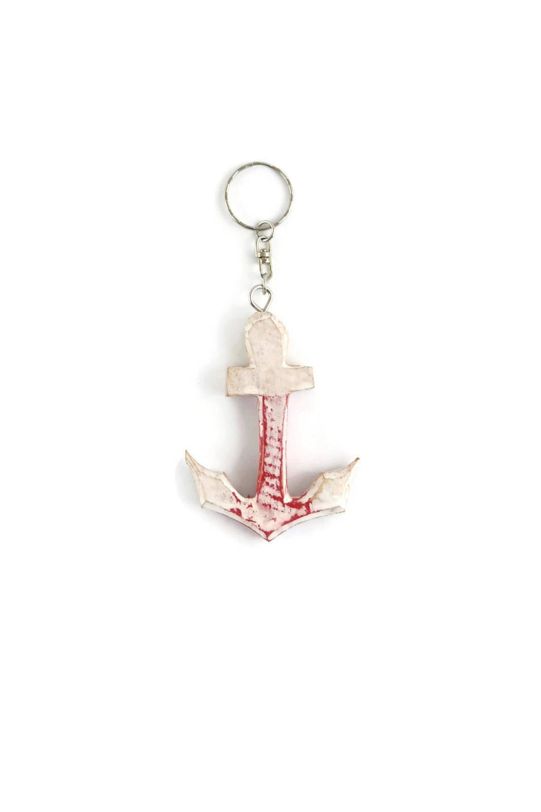 Anchor Keychain, Wooden Anchor Keychain, Nautical Key Holder, Anchor ...