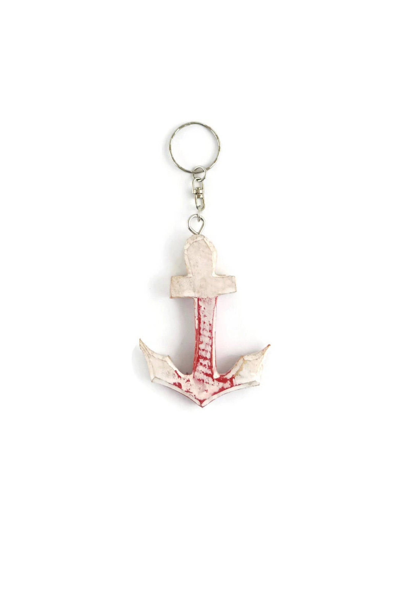 Anchor Keychain Wooden Anchor Keychain Nautical Key Holder - Etsy