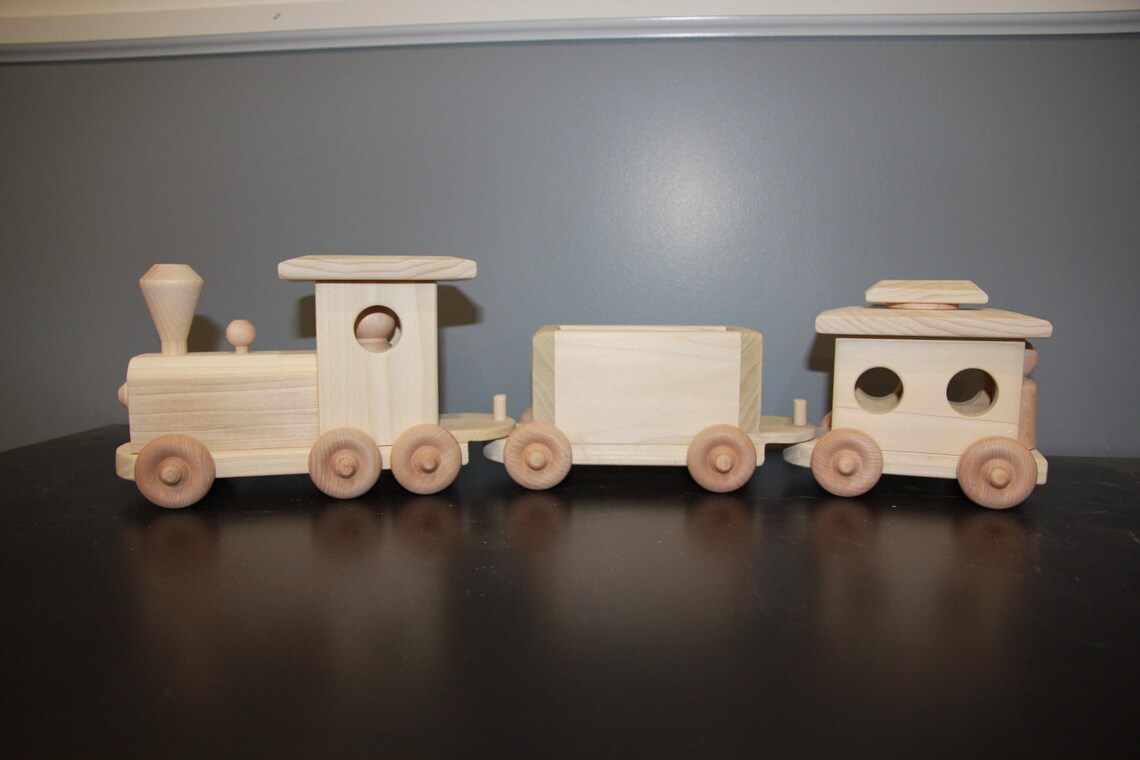 Handmade Wooden Train USA Made Train Toy Removable Block - Etsy