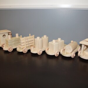 Wood Train Wooden Train Wooden Block Train Handmade Wooden - Etsy