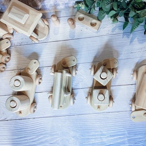 Wood Train Wooden Train Wooden Block Train Handmade Wooden - Etsy