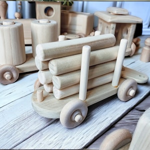 Wood Train, Wooden Train, Wooden Block Train, Handmade Wooden Train ...