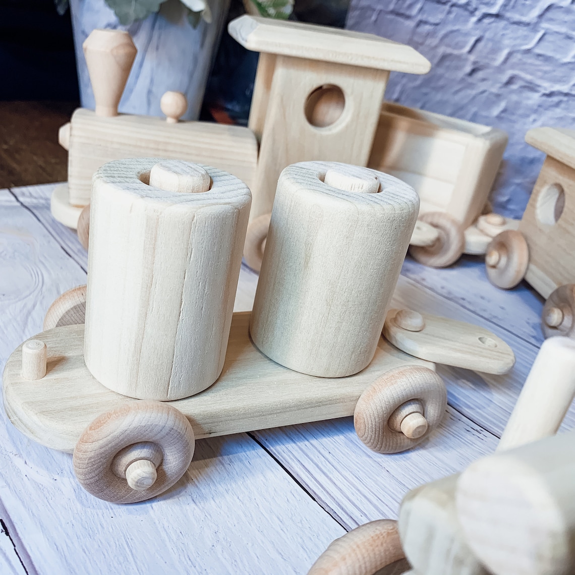 Wood Train Wooden Train Wooden Block Train Handmade Wooden | Etsy