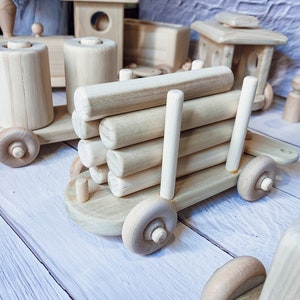 Wood Train Wooden Train Wooden Block Train Handmade Wooden - Etsy