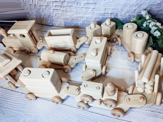 Train Set Wood Large Handmade Wooden Train Sets USA Grown | Etsy