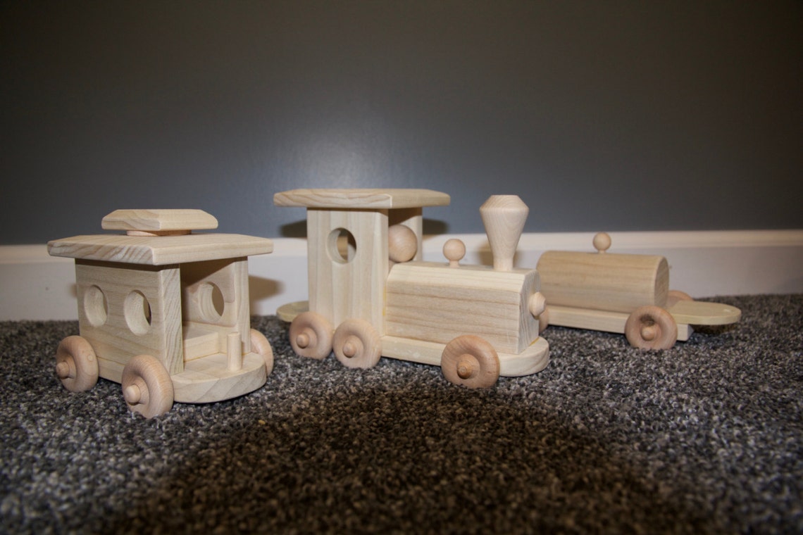 Wood Train Wooden Train Wooden Block Train Handmade Wooden | Etsy