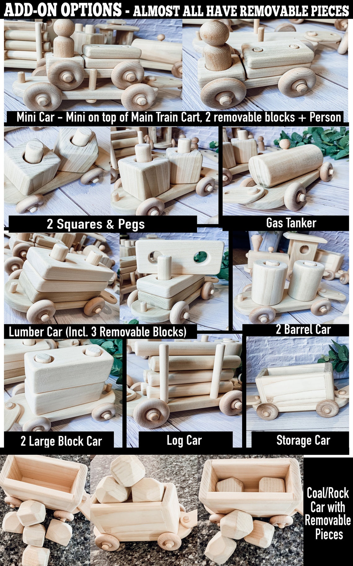 Wood Train Wooden Train Wooden Block Train Handmade Wooden | Etsy