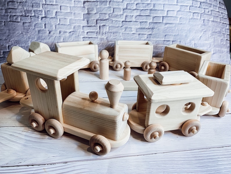 Handmade Wooden Train USA Made Train Toy Removable Block - Etsy