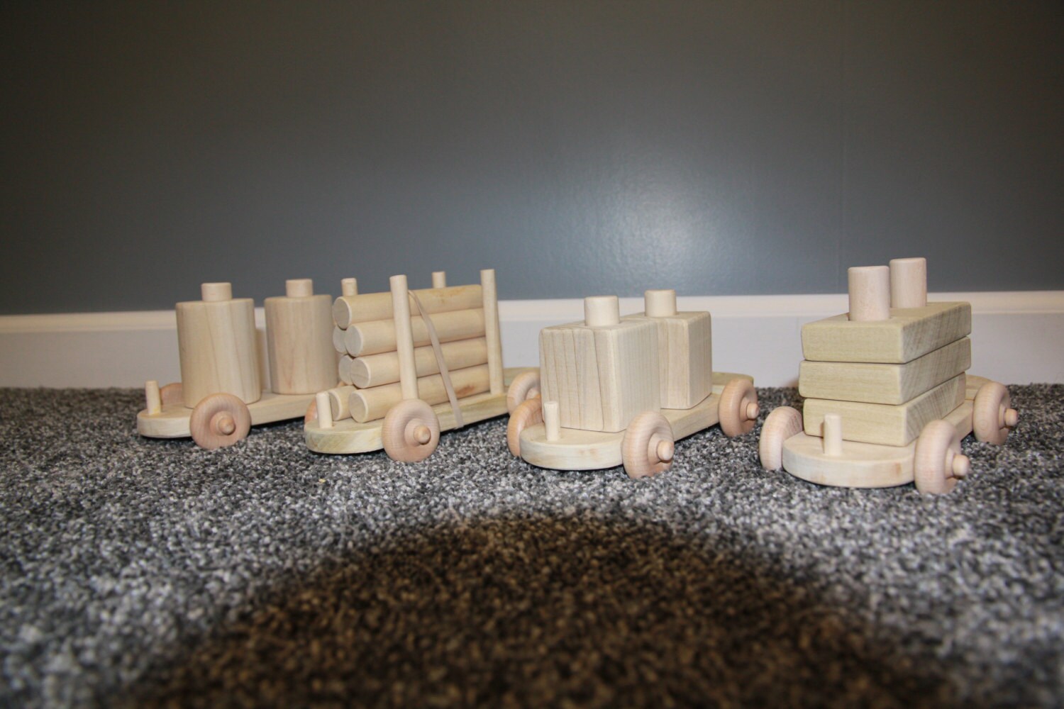 Wood Train Wooden Train Wooden Block Train Handmade Wooden | Etsy