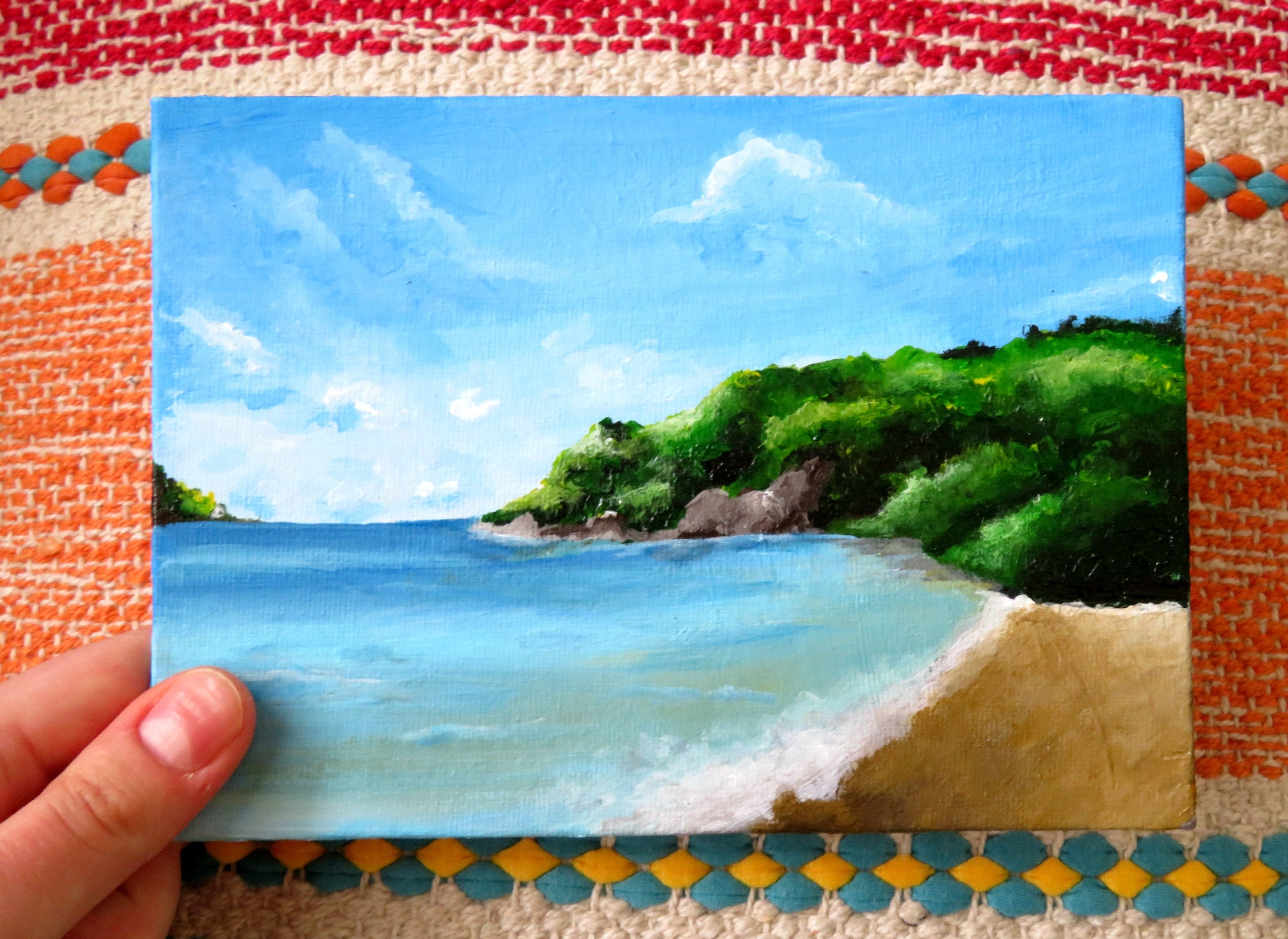 Acrylic Painting Original Acrylic Landscape Painting on 5x7 inch Canvas ...