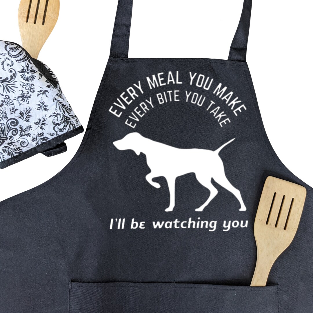 Pointer Apron, Funny German Shorthaired Pointer Adult Unisex Bib Apron ...