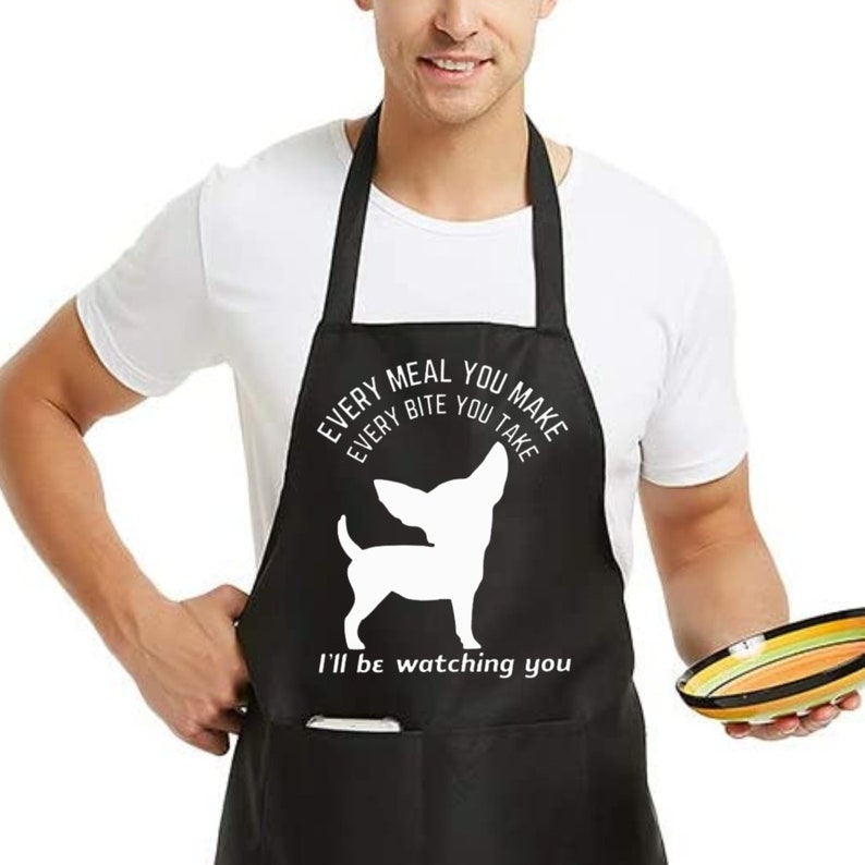 Chihuahua Apron: Funny Unisex Adult Bib Apron With Pockets - Etsy