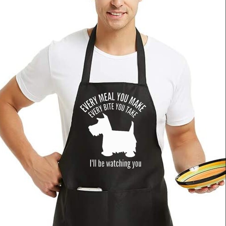 Scottish Terrier Apron: Funny Scottie Dog Unisex Bib Apron - Etsy