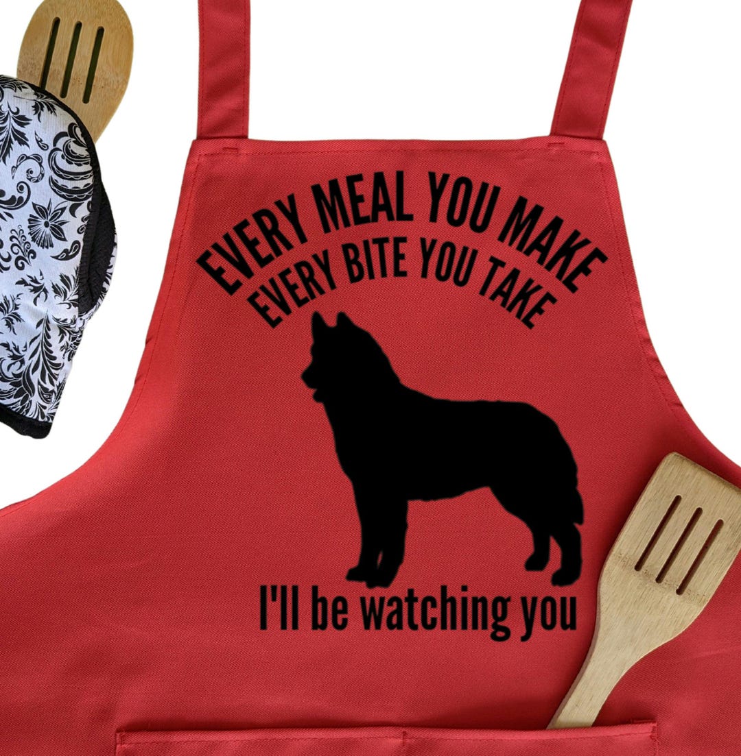 Husky Sibe Apron, Funny Chukcha Adult Unisex Bib Apron With 2 Pockets ...