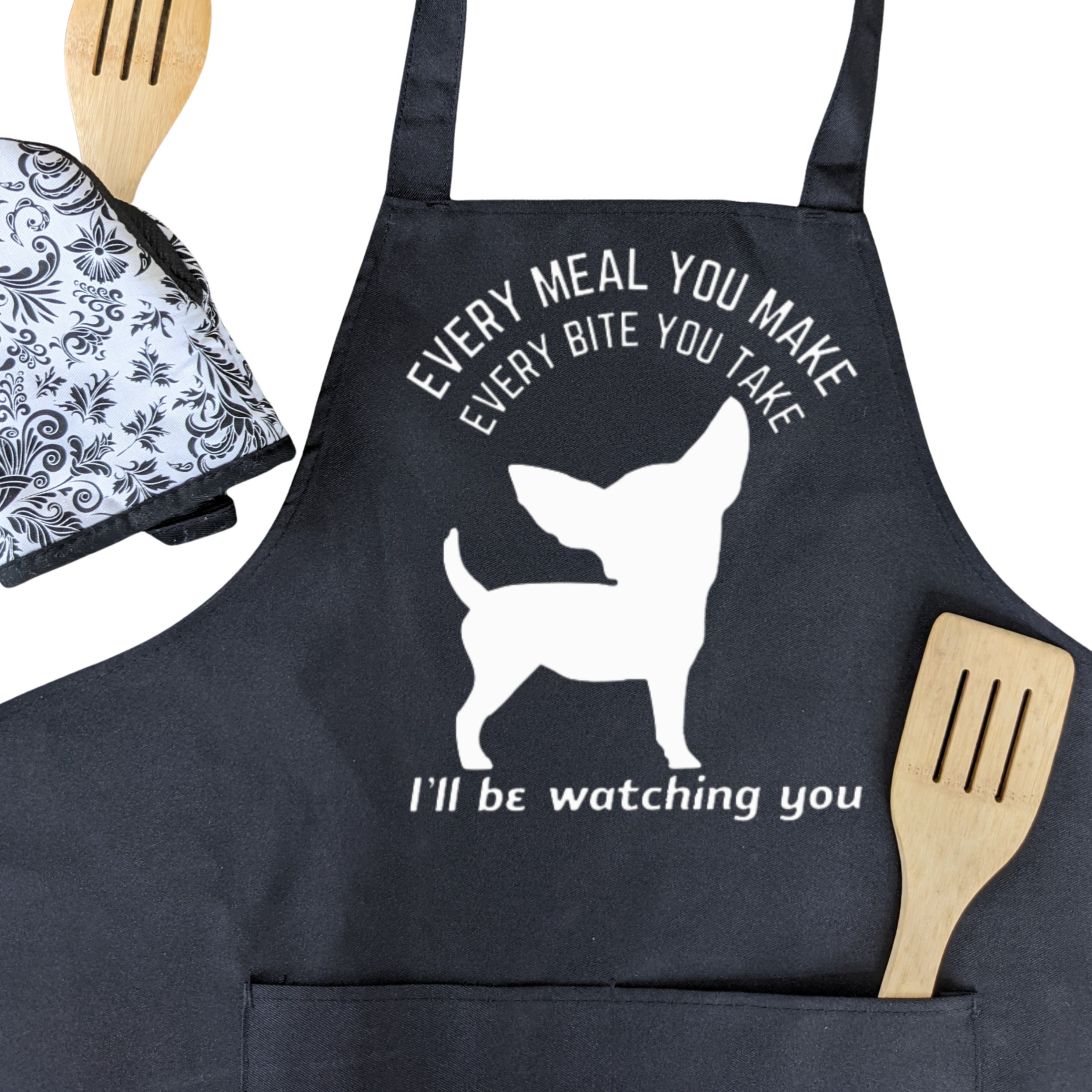 Chihuahua Apron: Funny Unisex Adult Bib Apron With Pockets - Etsy