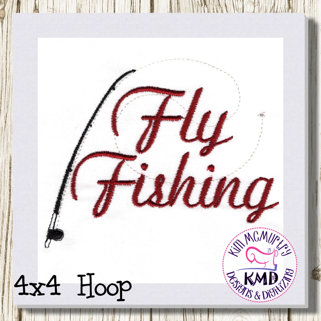 Fly Fishing Machine Embroidery Design (4x4) (instant Download) - Etsy