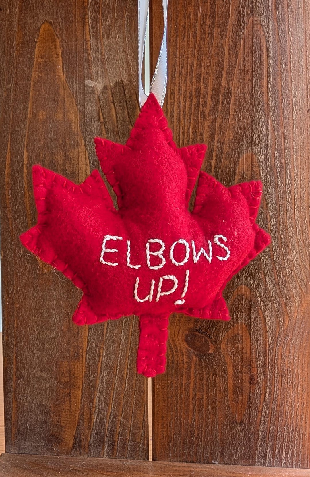 Elbows up Canadian Red Maple Leaf Ornament Christmas Felt Maple Leaf ...