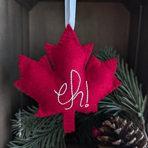 Canada Maple Leaf Ornament - Eh Canada Maple Leaf // Christmas Ornament ...